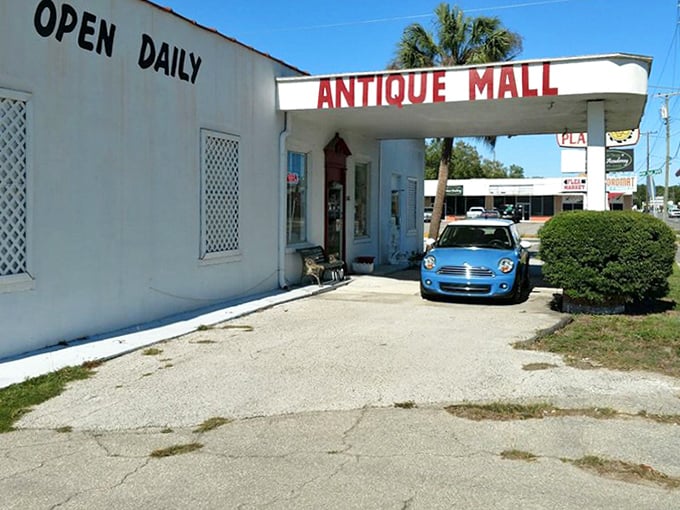 "Open Daily" &ndash; two simple words that promise adventure. This unassuming exterior hides a labyrinth of memories and treasures waiting to be discovered.