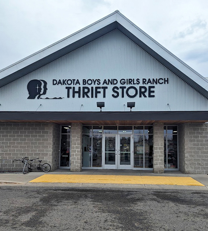 The iconic signage stands proud against the North Dakota sky&mdash;a beacon for bargain hunters and charitable souls alike.