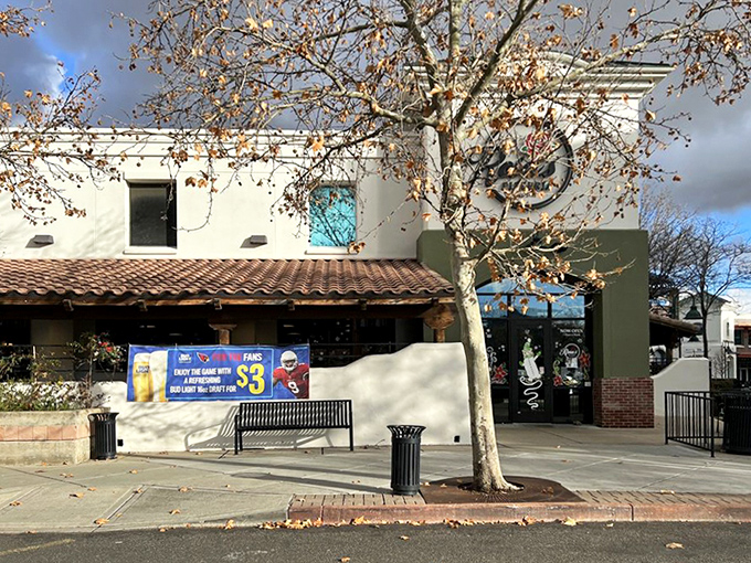 The street view that has launched a thousand dinner plans. Rosa's stands ready to welcome hungry visitors, rain or shine.