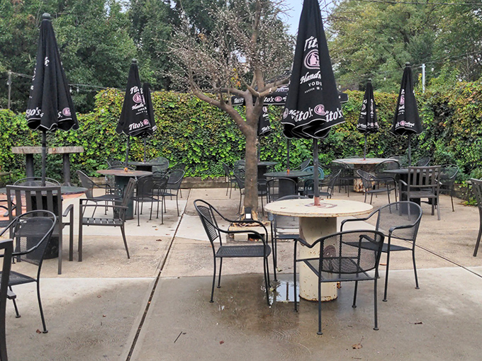 The outdoor patio &ndash; where summer brunches stretch into afternoon conversations and nobody's in a hurry to leave paradise.