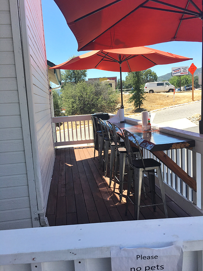 The outdoor seating offers mountain views and fresh air&mdash;perfect for contemplating life's big questions, like "Should I order more ribs?"