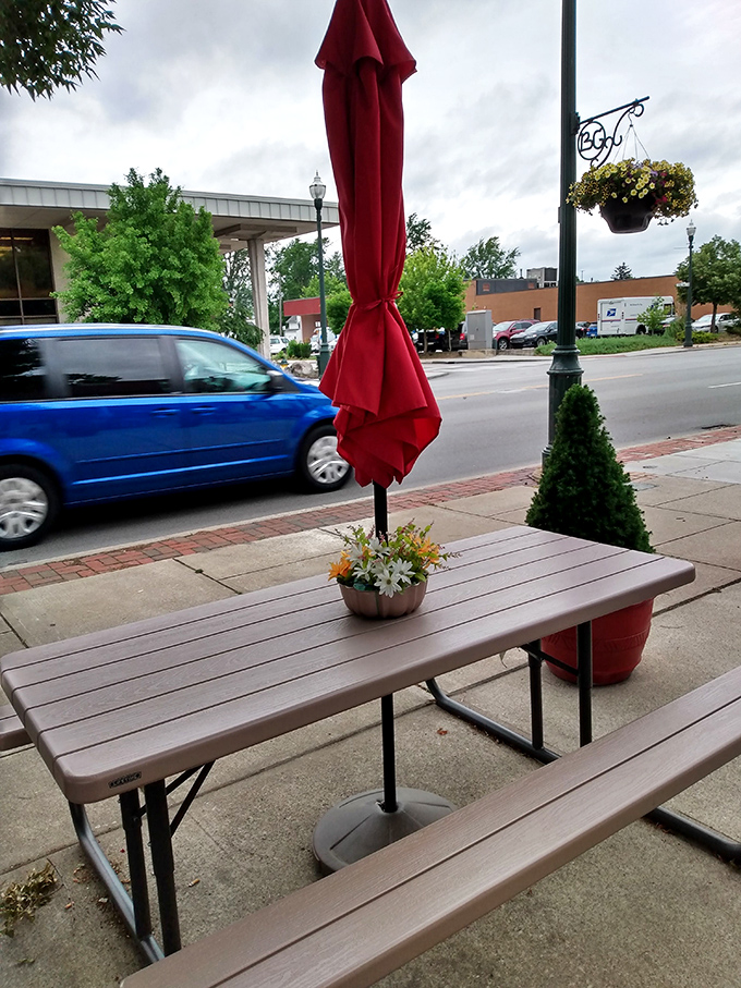 Outdoor seating for those rare perfect Ohio mornings when the only thing better than comfort food is comfort food with a side of fresh air.
