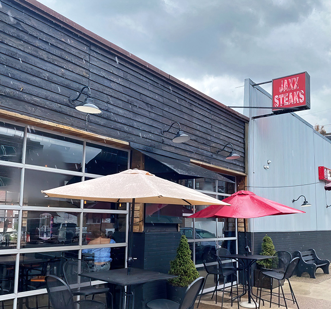 The side view reveals Jaxx's dual personality &ndash; part industrial taproom, part neighborhood sandwich shop, all Philadelphia in the best possible way.