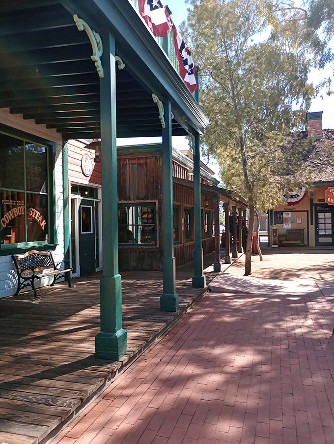 The wooden boardwalk outside feels straight out of a Western film set. Half-expect to see tumbleweeds rolling by as you digest your feast.