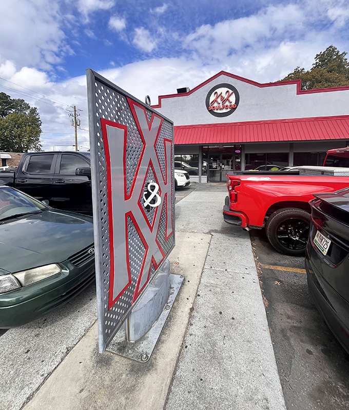 Even the sidewalk sign commands respect. When your food is this good, your logo deserves to stand tall outside.