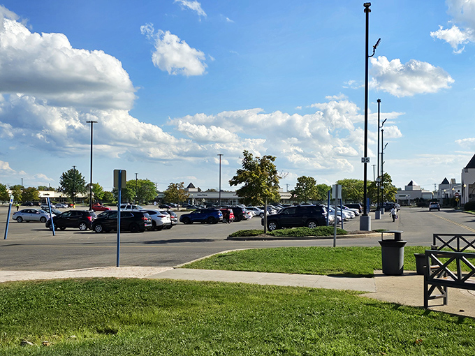 Spacious parking means more trunk space for your treasures. The real skill is explaining to your partner how everything was "such a good deal, I couldn't pass it up."