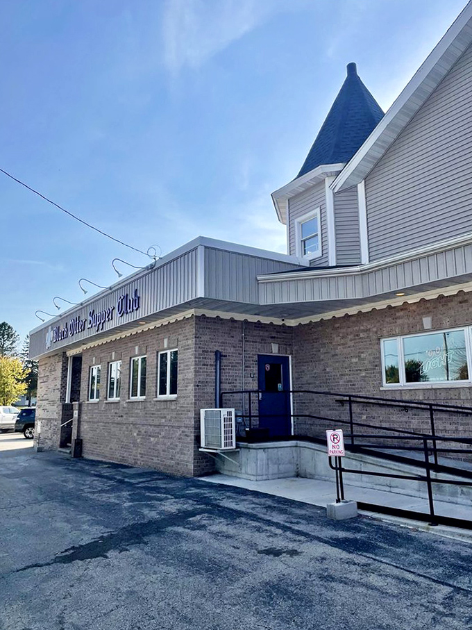 That distinctive turret and blue door aren't architectural flourishes&mdash;they're landmarks for hungry travelers who know what awaits inside.