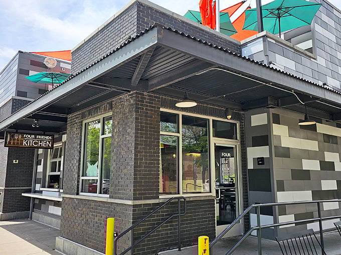 The distinctive exterior architecture blends industrial elements with neighborhood charm, making it both a standout and a perfect fit for Denver's vibe.