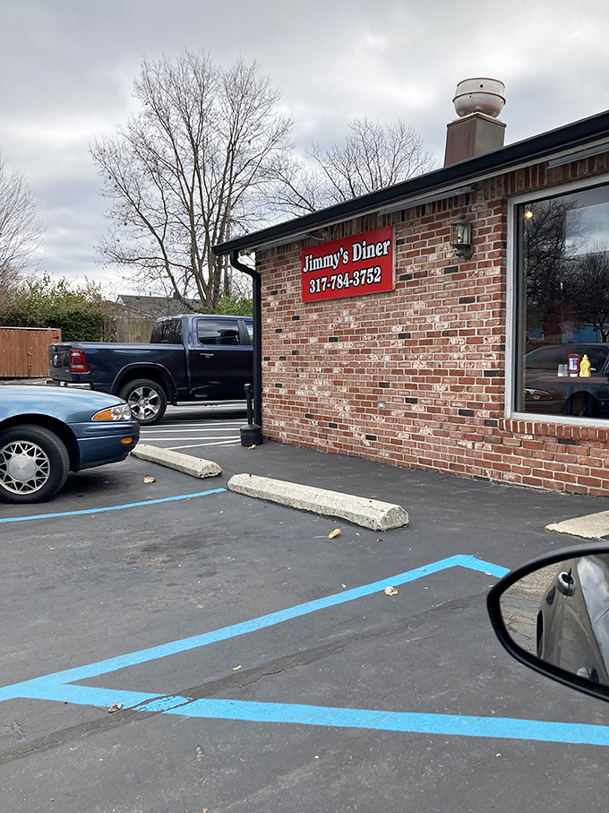 A parking lot that actually has parking &ndash; revolutionary concept &ndash; with spaces wide enough for actual vehicles.