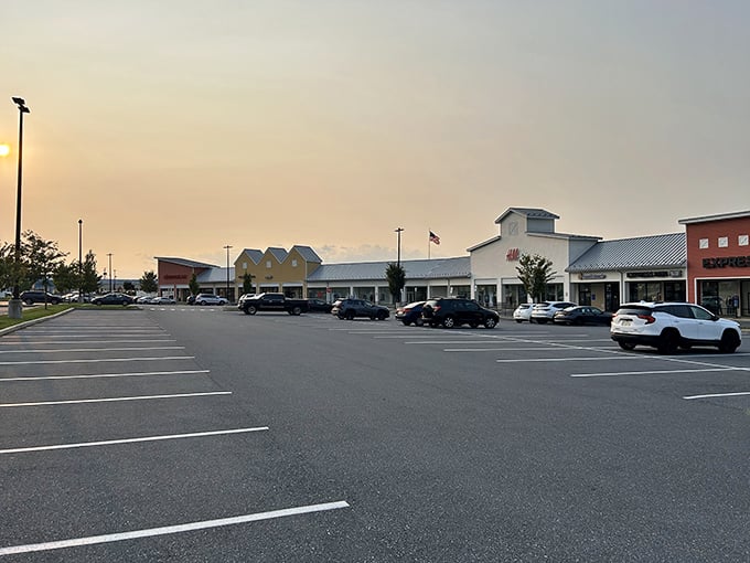Sunset shopping vibes. As day turns to dusk, Tanger's parking lot transforms into a sea of cars carrying treasure-filled trunks back to homes across Pennsylvania.