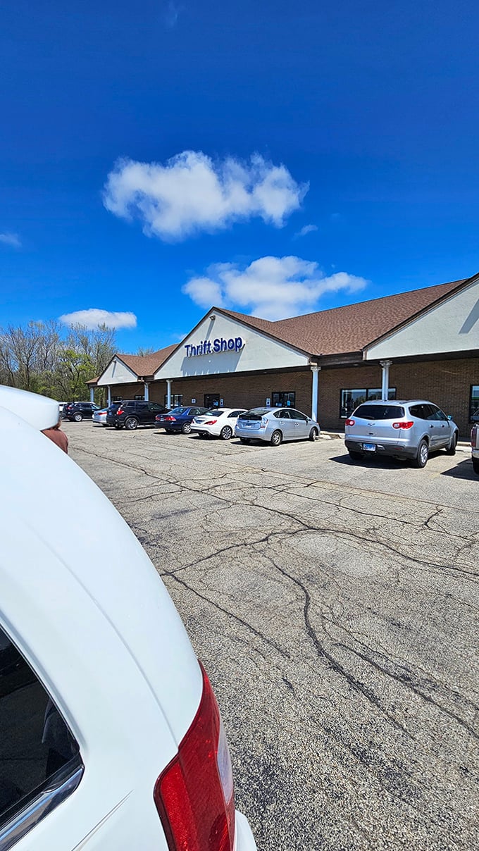 Even the parking lot fills with hopeful treasure seekers, each car representing someone's quest for the perfect find.