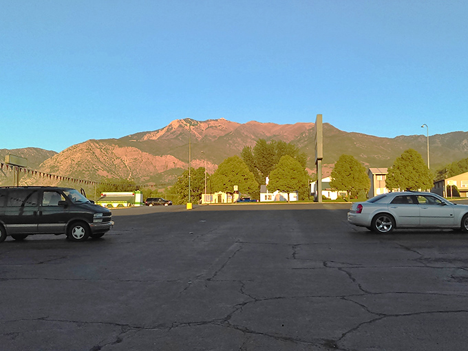 Even the parking lot offers a view&mdash;Ogden's majestic mountains frame your thrifting adventure, reminding you that natural beauty and bargain hunting can coexist perfectly.