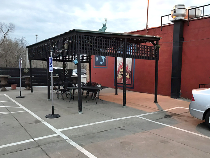 Even Minnesota winters can't stop outdoor dining enthusiasts. This patio stands ready for those perfect summer evenings when pasta tastes even better al fresco.