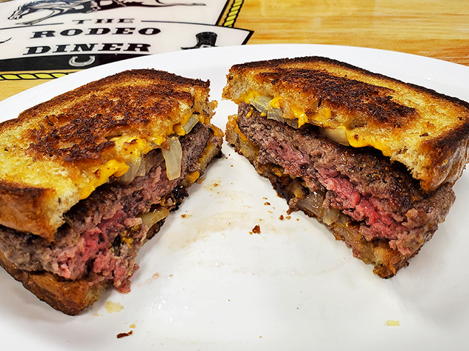 The patty melt &ndash; that perfect marriage of burger and grilled cheese &ndash; cut to reveal a blushing medium interior that would make any diner proud.