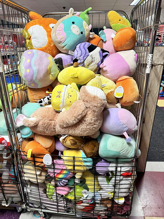 Stuffed animal jackpot! This cart of cuddly companions is where teddy bears go when they've been very, very good. 