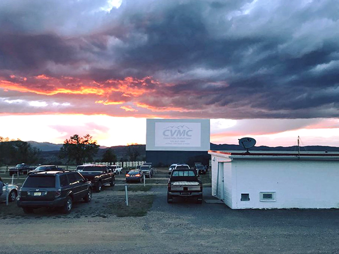 That magical moment when day surrenders to night, and the screen awakens with stories under a dramatic Utah sky.