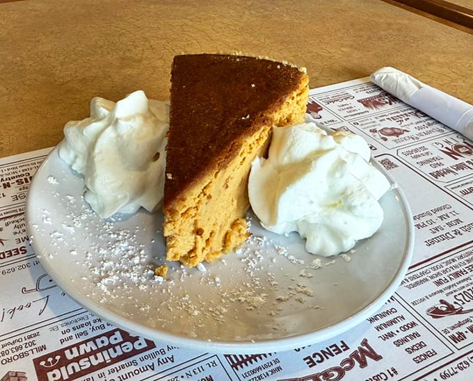 Pumpkin cheesecake that makes you question why people only think of pumpkin in fall. This dessert deserves year-round citizenship.