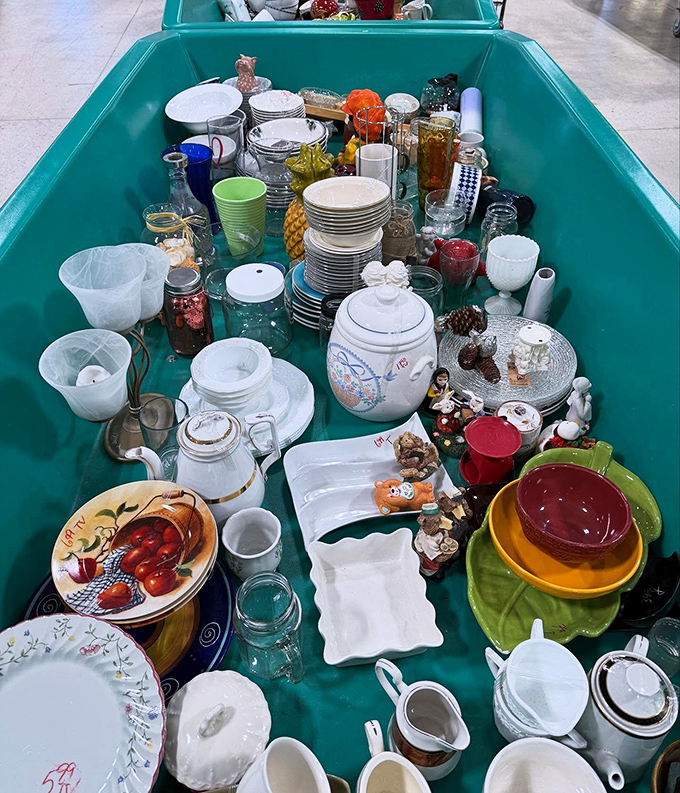 Dishware democracy in action&mdash;fine china mingles with everyday plates in a ceramic social experiment waiting for your table.