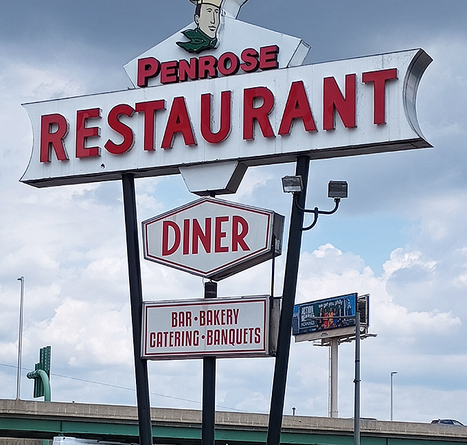 The iconic Penrose sign has guided hungry travelers and locals alike through decades of late nights and early mornings.