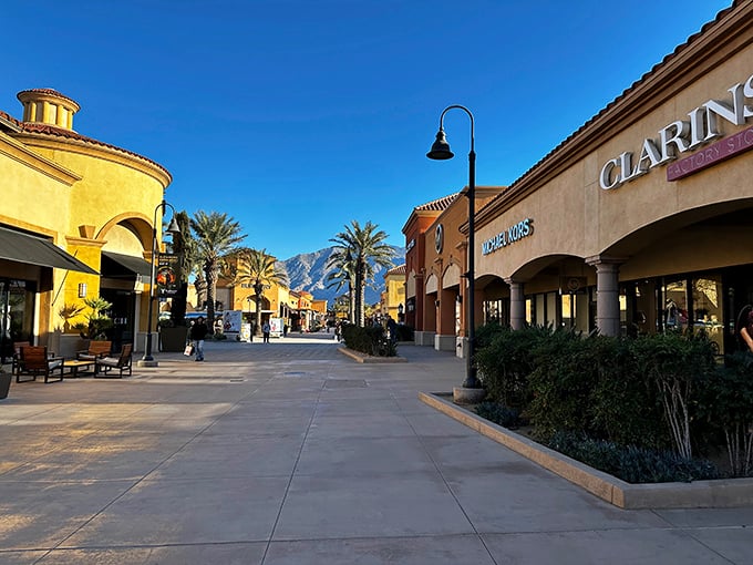 The golden hour bathes Desert Hills in magical light. With mountains as a backdrop, even the lamp posts look like they're posing for a travel magazine.