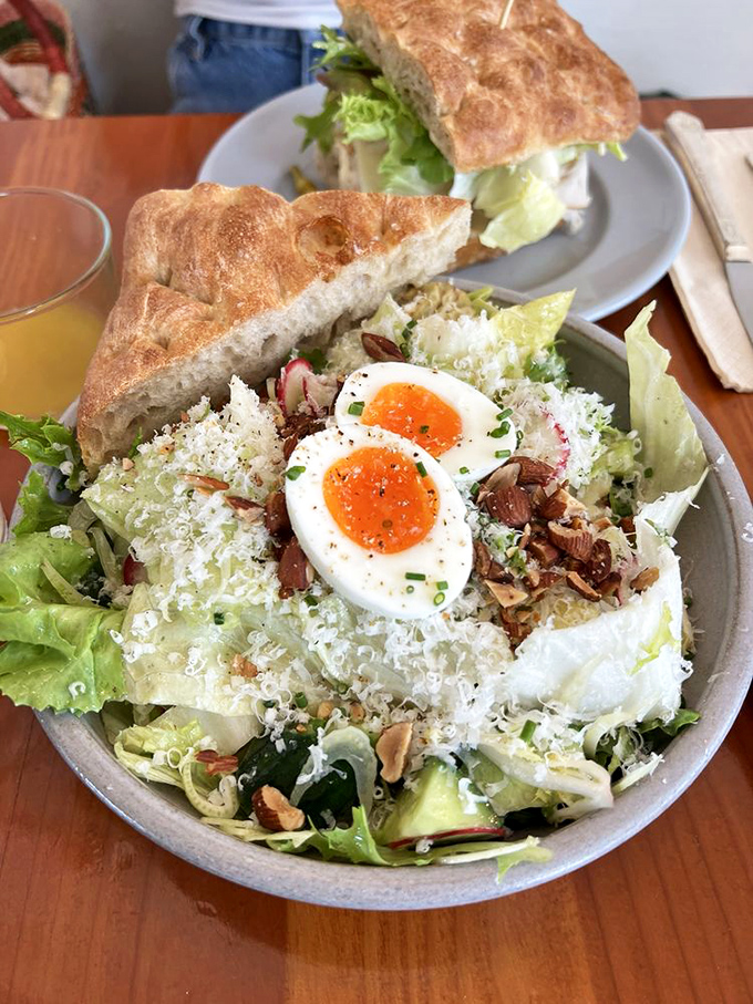 A salad that makes you forget you're eating vegetables, with perfectly cooked eggs that make you wonder why you ever settled for less.