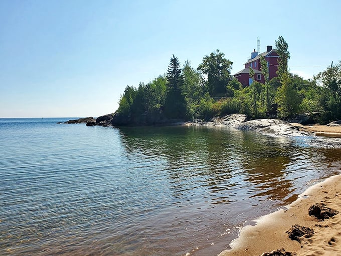 Morning light transforms the shoreline into a painter's dream. The interplay of water, sand, and sunlight creates a scene worthy of a gallery wall.