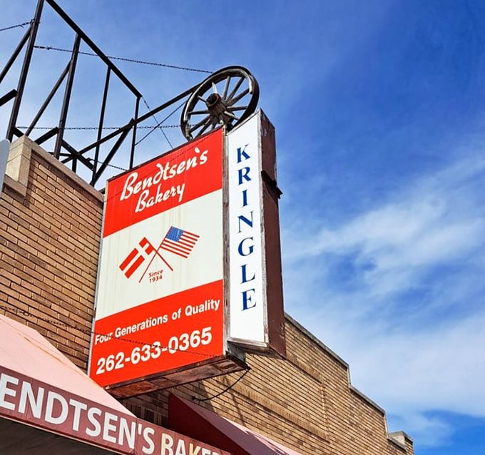 That iconic sign against the blue Wisconsin sky has guided hungry travelers to pastry nirvana for decades &ndash; a beacon of buttery hope.