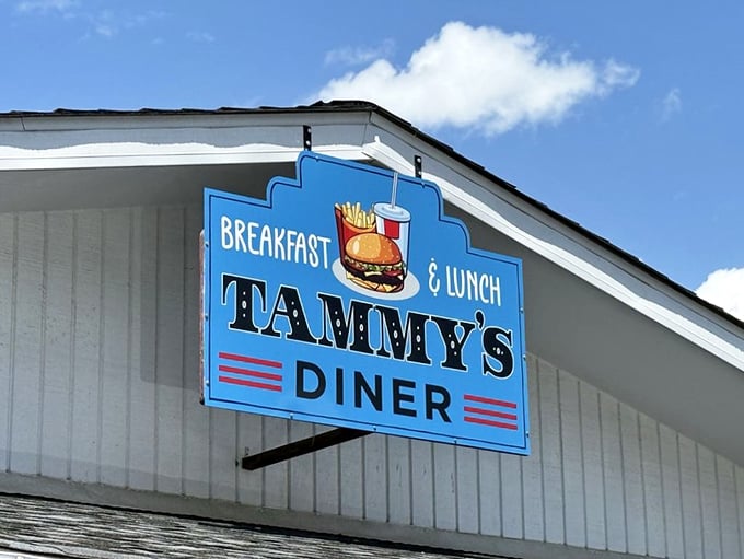 The iconic blue sign stands out against Virginia's blue skies, a beacon for hungry travelers seeking breakfast salvation.