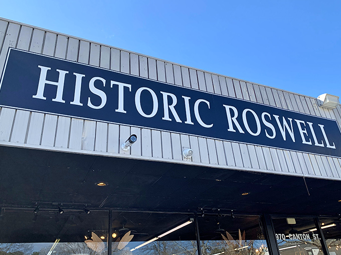 Historic Roswell's sign stands proud &ndash; marking the spot where credit cards go to have adventures.