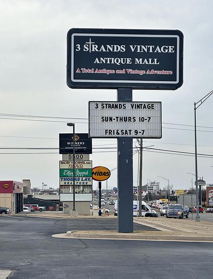 That vintage arrow sign pointing you toward adventures in affordability and the promise of excellent finds ahead.