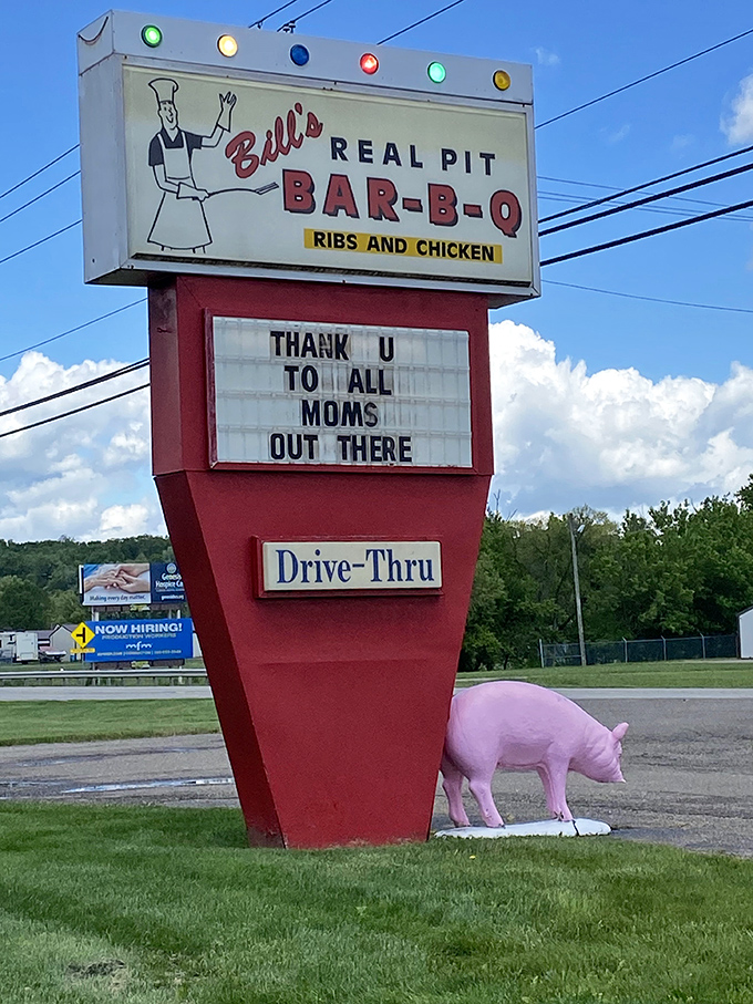 Even after rain, these picnic tables beckon with the promise of outdoor dining beneath Ohio skies&mdash;complete with rainbow approval.