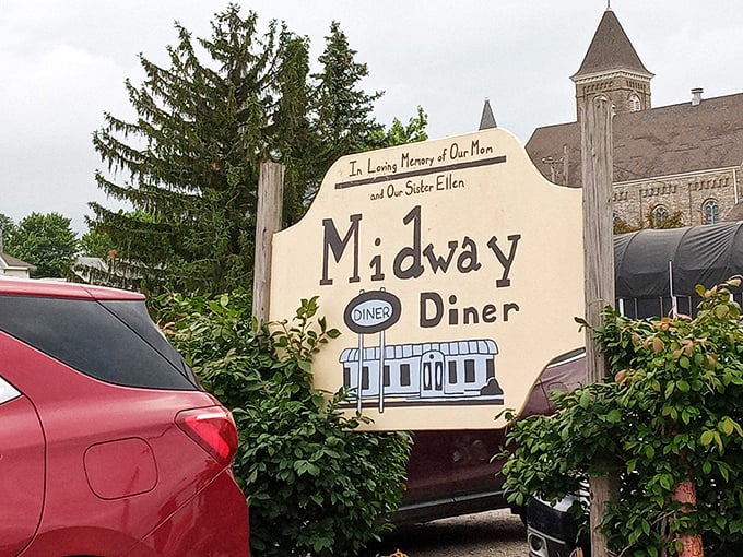 The sign stands as a beacon for hungry travelers, promising not just a meal but an experience increasingly rare in our homogenized food landscape.