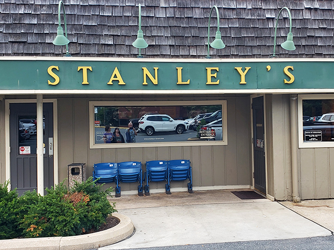 The Stanley's sign stands proud, like a trusted friend saying "Yes, you've arrived at the right place for that Reuben you've been craving."