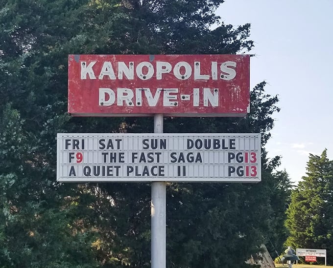 The weathered marquee announces a double feature of "F9" and "A Quiet Place II"&mdash;ironically, there's nothing quiet about the excitement these showings generate.