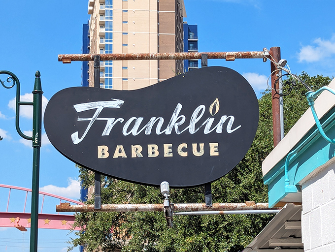 Not just a sign, but a beacon of hope. When you see this, you know transcendent barbecue experiences are just moments away.