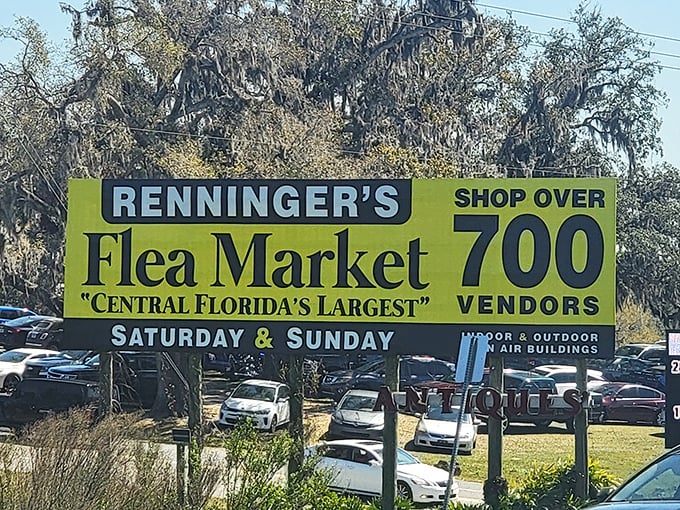 The sign says it all: 700+ vendors of potential treasures await. Your wallet may be lighter when you leave, but your heart will be full.