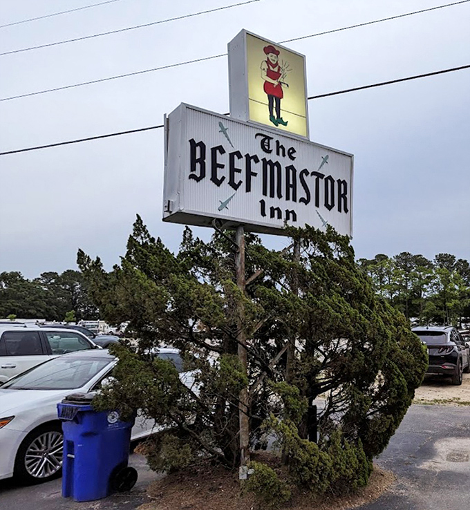 The beacon that guides hungry travelers. This vintage sign has directed countless carnivores to one of North Carolina's most beloved meat meccas.