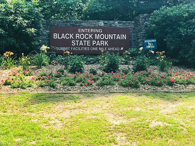 The entrance sign promises adventure just one mile ahead. Like all good relationships, this park makes you work just a little for the best rewards.