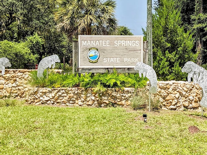 The entrance sign says it all &ndash; you've arrived at manatee territory, where gentle giants and crystal springs create Florida magic.