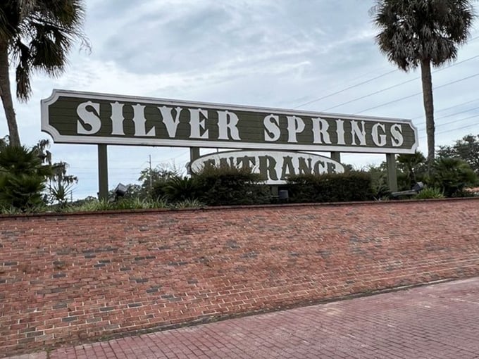 The roadside sign announces your arrival at a slice of Old Florida, where natural wonders trump manufactured thrills every time.