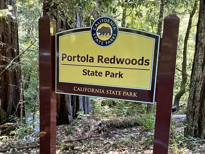 The entrance sign: your official permission slip to leave behind deadlines, devices, and any clothing without elastic waistbands for a few blissful hours.