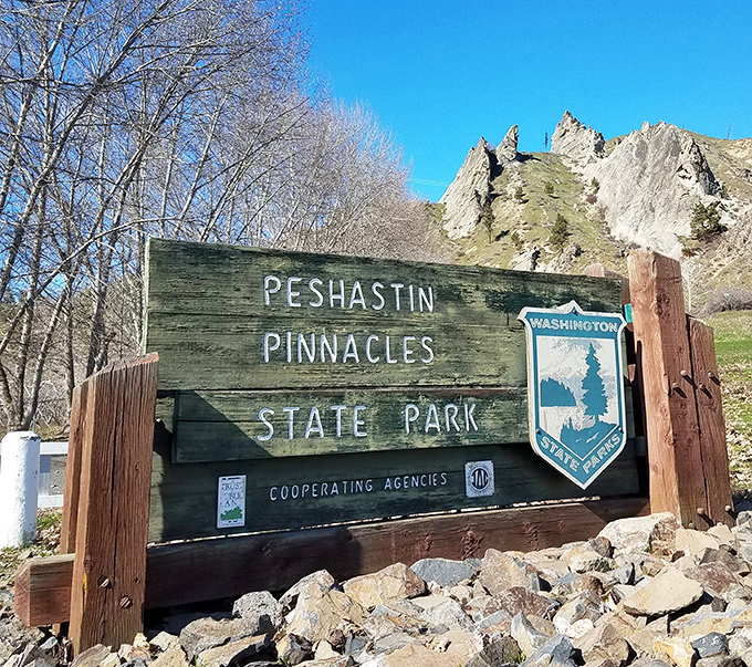 The welcome sign that promises adventure beyond. Like a geological doorbell announcing you've arrived somewhere special in Washington's backyard. 