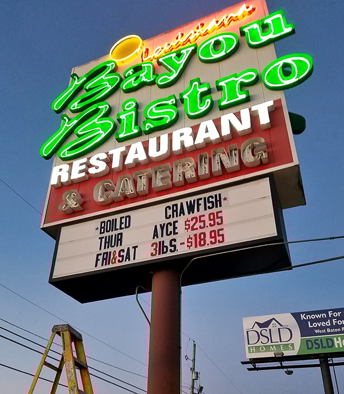 The roadside sign advertising boiled crawfish and Thursday specials does the heavy lifting of convincing drivers to stop immediately.