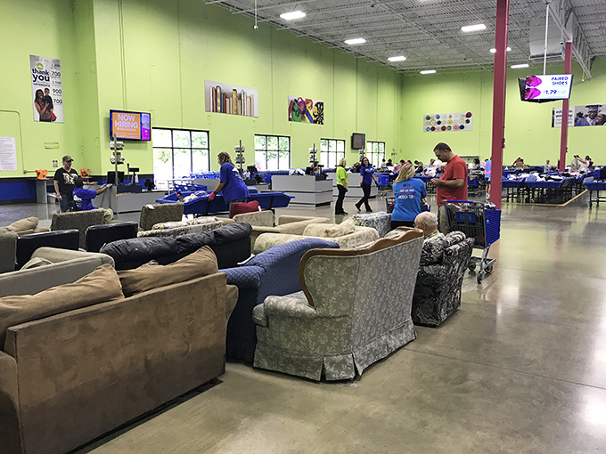 The furniture section: where mid-century meets last-Tuesday. These sofas and chairs await second chances in new living rooms.