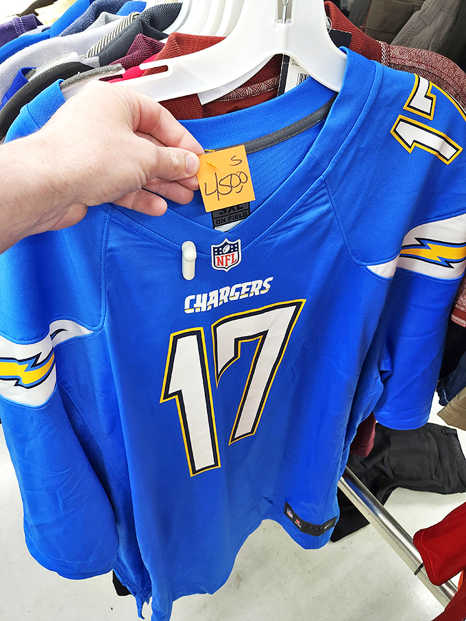 Score! An NFL jersey for less than stadium parking. Sports memorabilia hunters know thrift stores are the ultimate playing field.