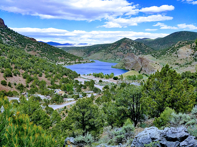 The reward for curiosity: Climb a bit higher and Eagle Valley Reservoir reveals itself like a sapphire nestled in Nevada's rugged crown.