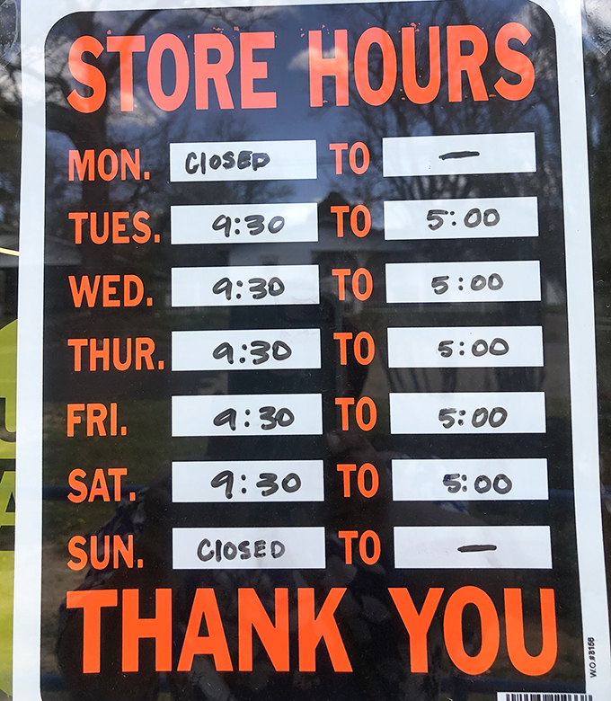 Store hours that prove good things come to those who wake up early &ndash; except Mondays and Sundays.