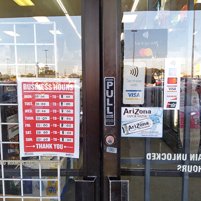 Store hours posted clearly, because knowing when paradise opens is half the battle in bargain hunting.