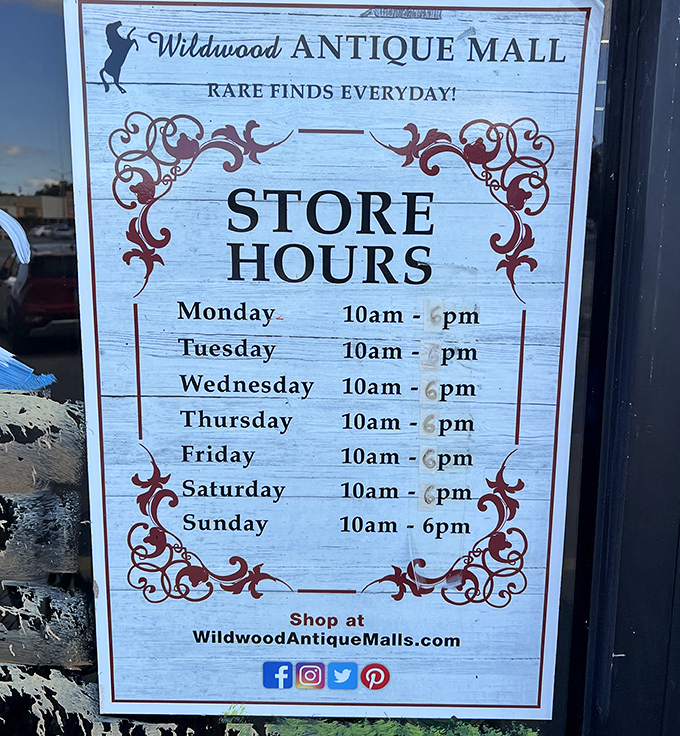 The treasure map to your next adventure! Open seven days a week because nostalgia doesn't take days off, and neither should your treasure hunting.