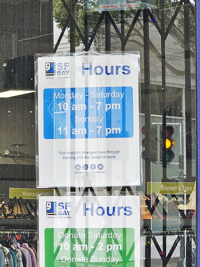 The fine print that matters: when to shop, when to donate. Like a restaurant's hours, knowing when to arrive makes all the difference in what treasures you'll find.